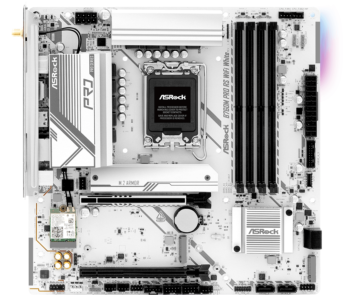 ASRock > B760M Pro RS WiFi White